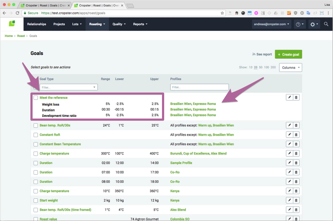 Meet the reference - dynamic goal setting has arrived! | Cropster